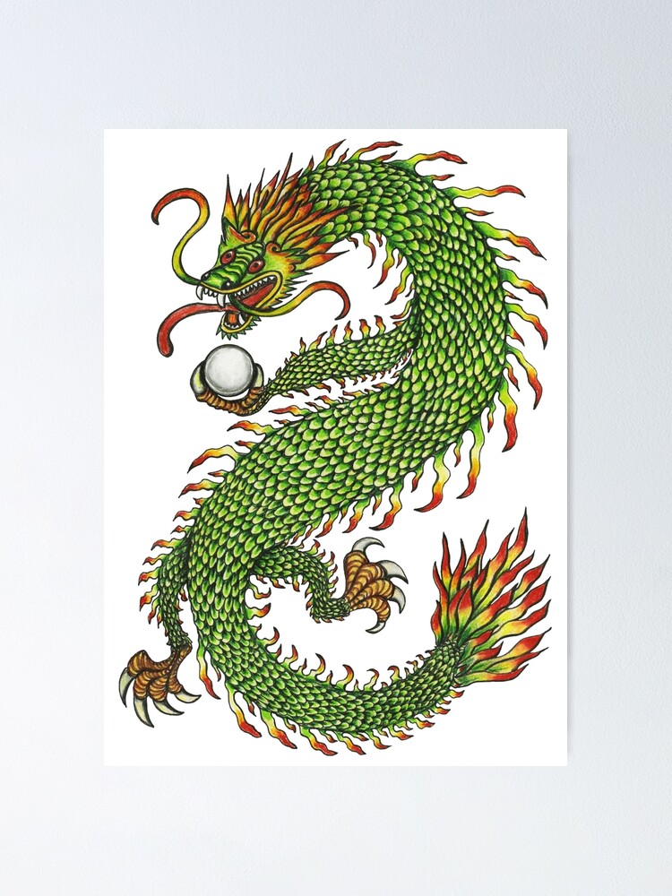 "Lucky Dragon - Good Luck Art" Poster for Sale by creategoodluck ...