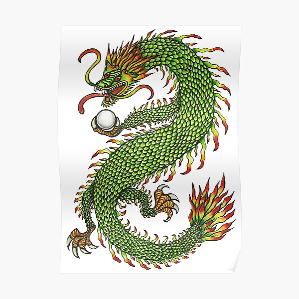 "Lucky Dragon - Good Luck Art" Poster for Sale by creategoodluck ...