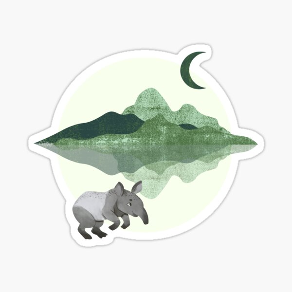 "Adventure time with a curious Tapir." Sticker for Sale by ...