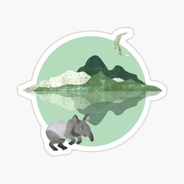 "Adventure time with a curious Tapir." Sticker for Sale by ...