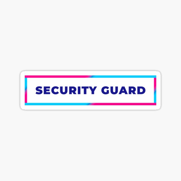 "Security guard retro colorful frame" Sticker for Sale by SVPOD | Redbubble