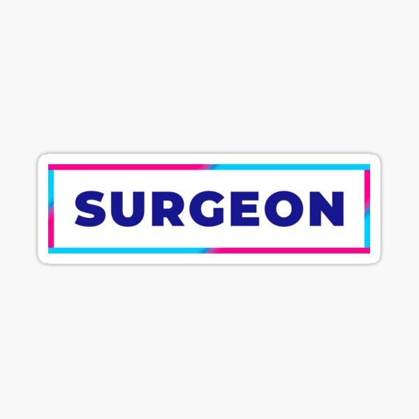 "Surgeon retro colorful frame" Sticker for Sale by SVPOD | Redbubble