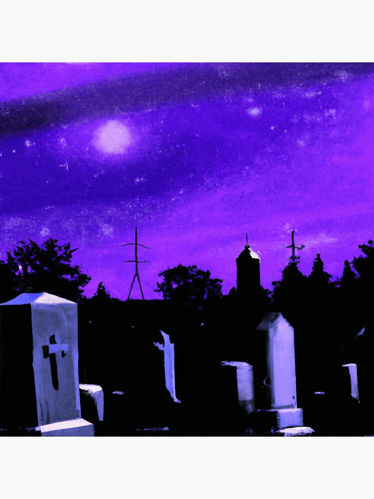 "Purple Cemetery" Sticker for Sale by Oldworlder | Redbubble