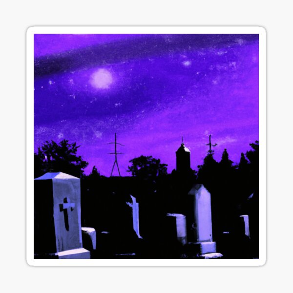 "Purple Cemetery" Sticker for Sale by Oldworlder | Redbubble