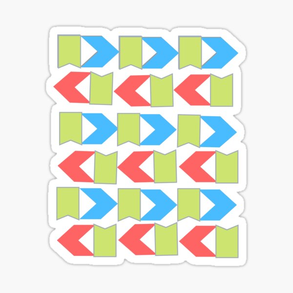 "Arrow, pattern, box , YELLOW, red, green " Sticker for Sale by ...