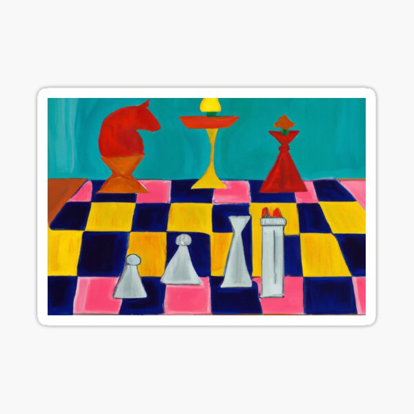 "Chess Set - Henri Matisse Style" Sticker for Sale by brushstrokeAI ...