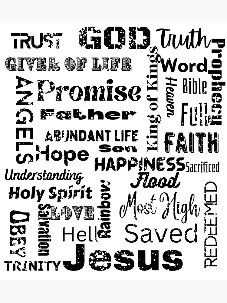 "Christian biblical word collage" Poster for Sale by MasterPrintz ...