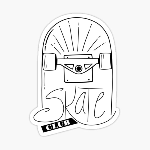 "Skate CLUB" Sticker for Sale by BrodinSmile | Redbubble