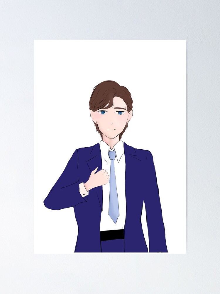 "anime gentleman in a suit" Poster for Sale by AnaamArt | Redbubble