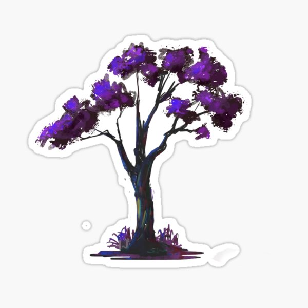 "Purple Anime Tree" Sticker for Sale by RihuwaMidori | Redbubble