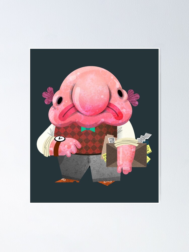 "Psychrolutes marcidus Blobfish" Poster for Sale by jinxarcan | Redbubble