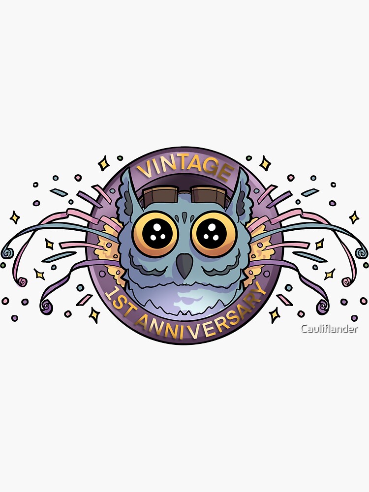 "Vintage 1 Year Anniversary" Sticker for Sale by Cauliflander | Redbubble