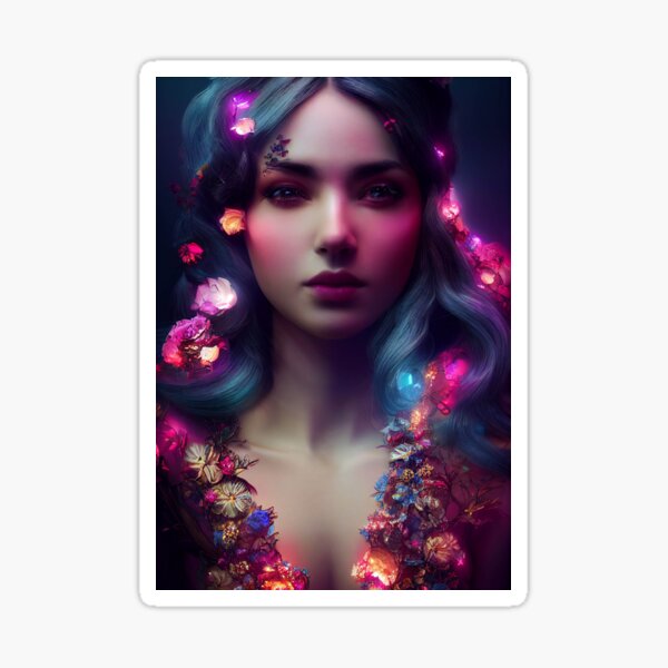 "Hyper realistic girl portrait" Sticker for Sale by aiartdirection ...