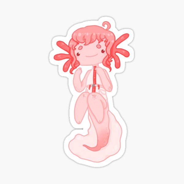 "Cute Chibi Axolotl Girl" Sticker for Sale by SydneyMaeBee | Redbubble