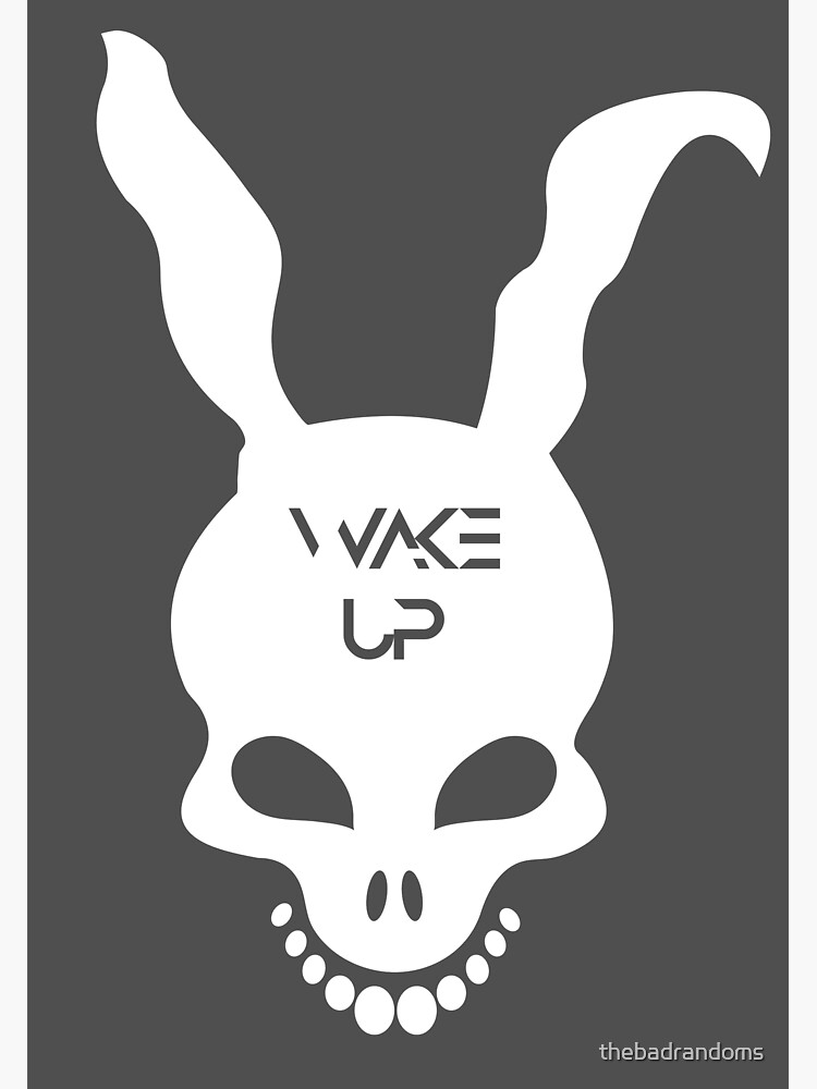 "wake up scary rabbit" Sticker for Sale by thebadrandoms | Redbubble