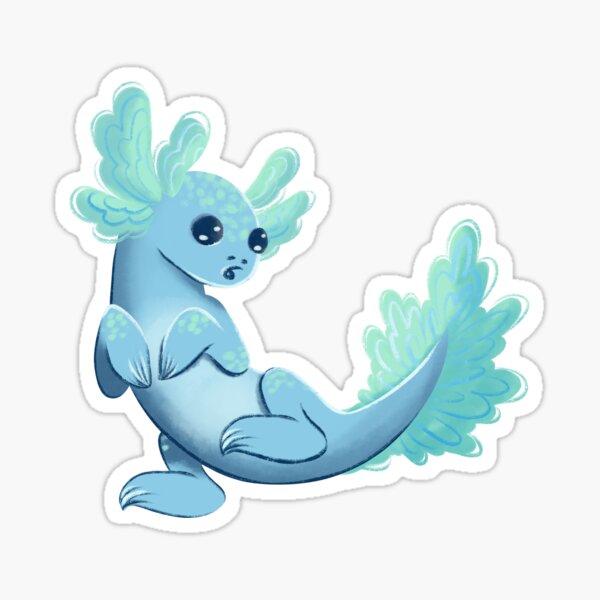 "Cute Axolotl Delicate Mandy, AxiFamily" Sticker for Sale by ABA-Style ...