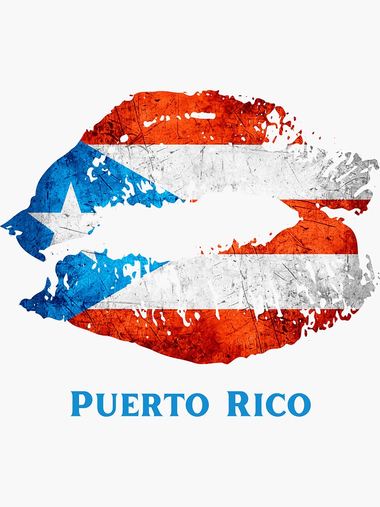 "Puerto Rican Flag Lips - National Pride Smackers" Sticker for Sale by ...