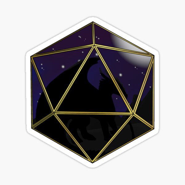 "Golden D20 Dragon" Sticker for Sale by ANJJones | Redbubble