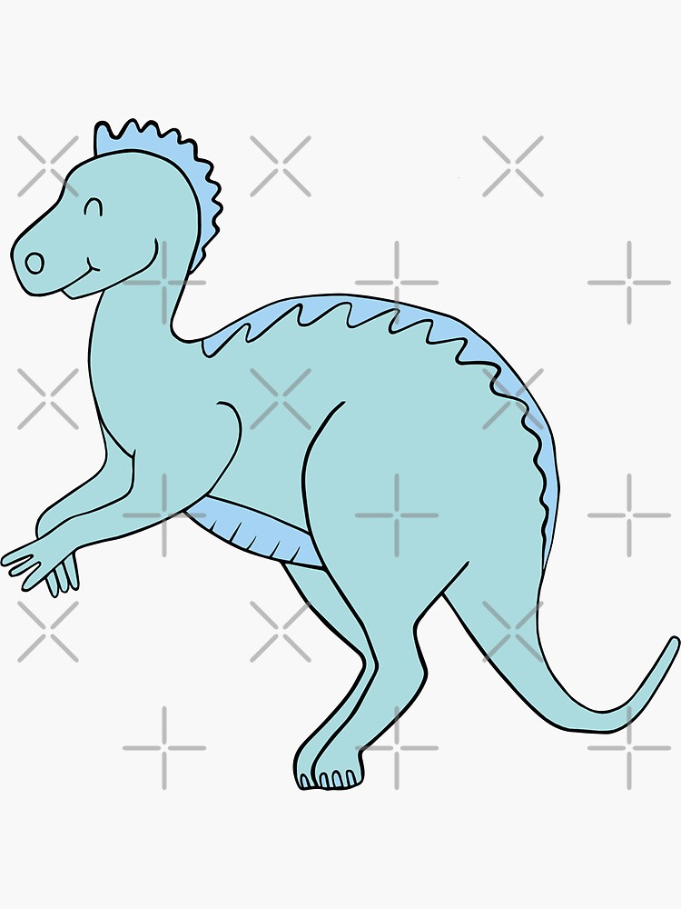 "Cute cartoon blue dinosaur creatures colorful pastel kids children ...