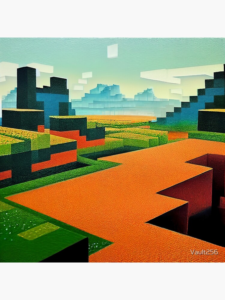 "Minecraft Inspired Landscape Art - AI Generated Art" Photographic ...