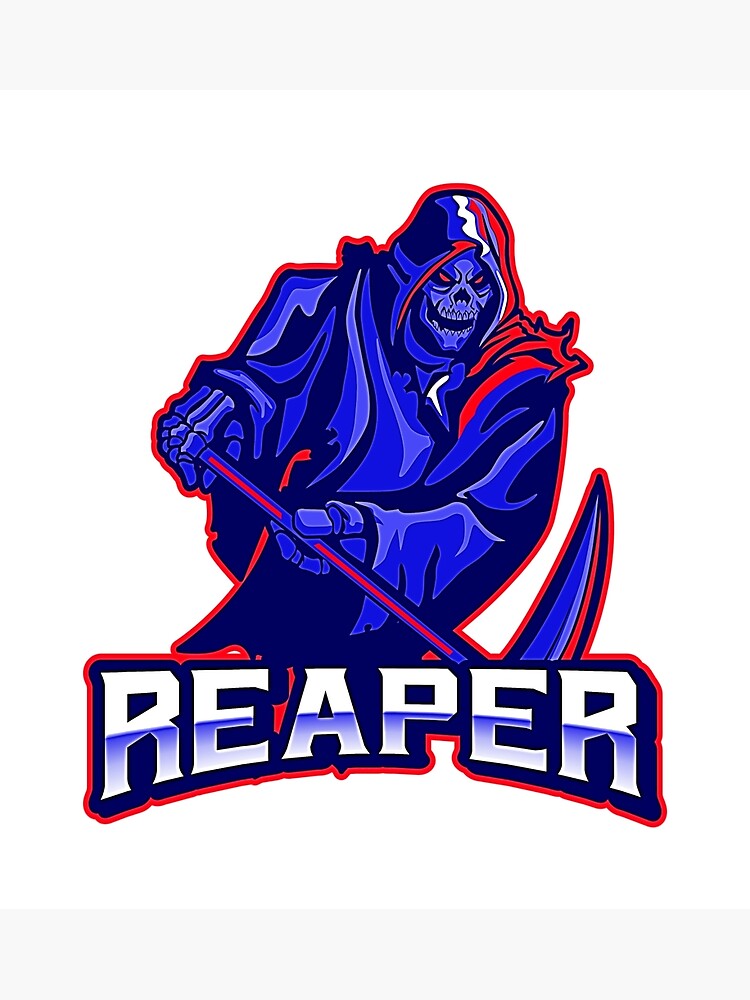 "Reaper Three Gamer Blue on Red" Poster for Sale by Rorulent | Redbubble