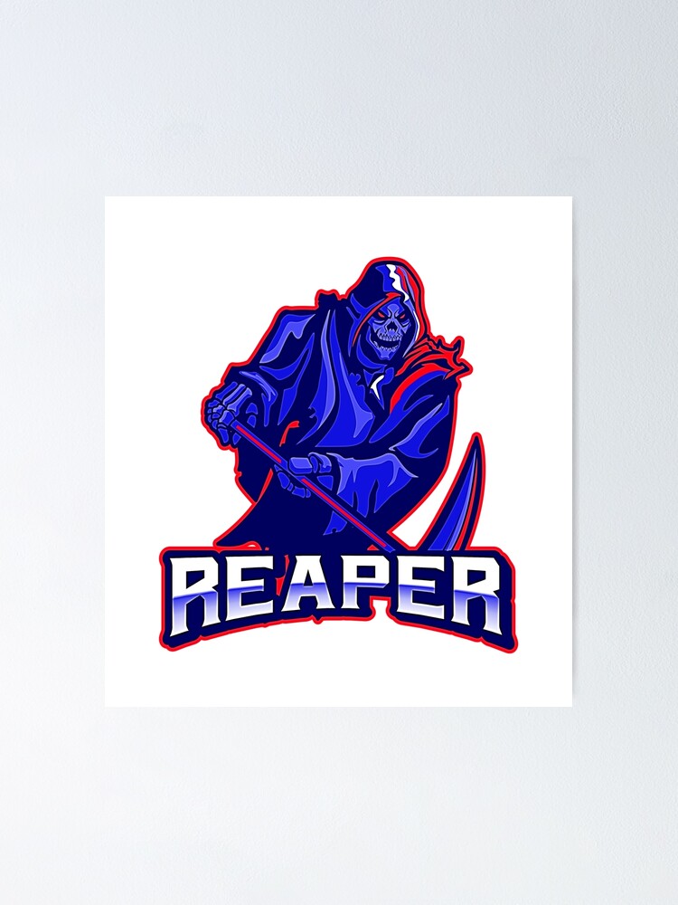 "Reaper Three Gamer Blue on Red" Poster for Sale by Rorulent | Redbubble
