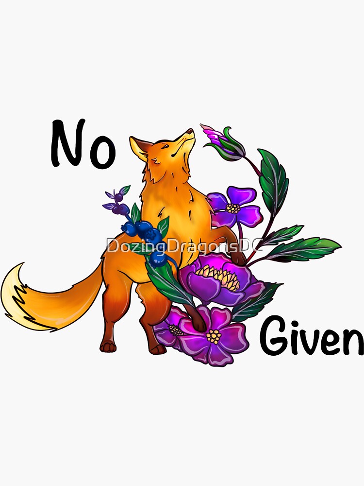 "No Fox Given" Sticker for Sale by DozingDragonsDC | Redbubble