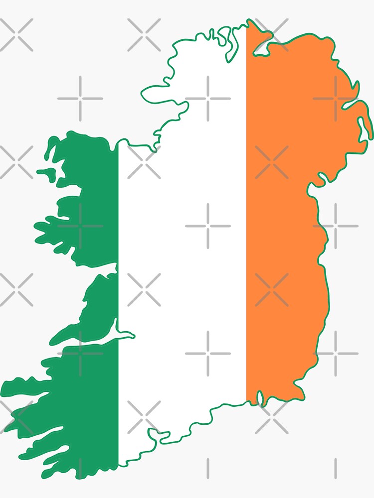 "Ireland Flag Map" Sticker for Sale by ScotlandBrave | Redbubble