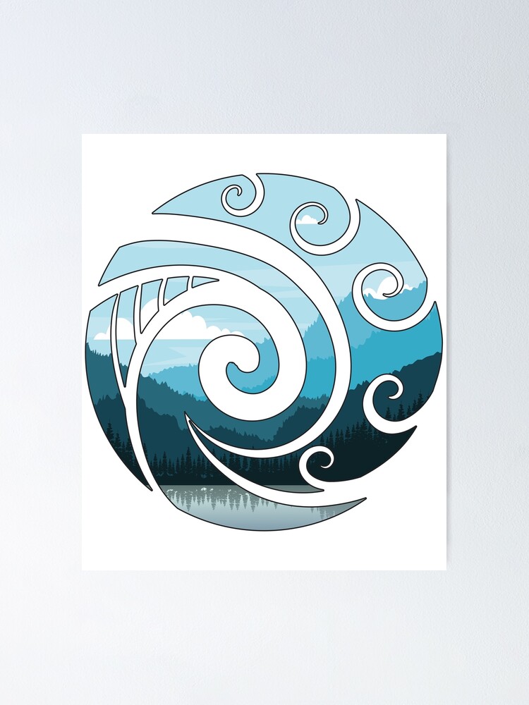 Póster «Un bosque reflejado en el símbolo de Koru de agua» de ...