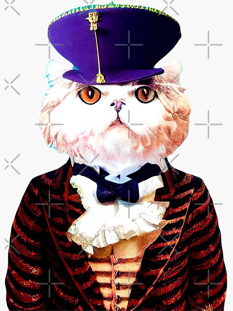 "nobleman cat with funny cylinder" Sticker for Sale by Catator | Redbubble