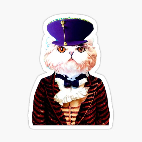 "nobleman cat with funny cylinder" Sticker for Sale by Catator | Redbubble