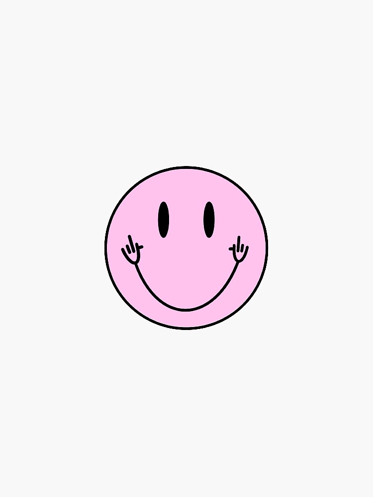 "PINK FU SMILEY FACE" Sticker for Sale by dakotahchast | Redbubble