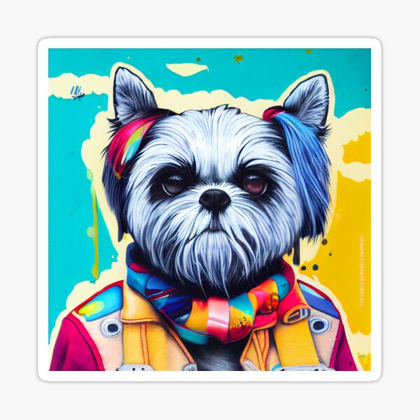 "Shi Tzu as a hip-hopper" Sticker for Sale by Studiowatermars | Redbubble