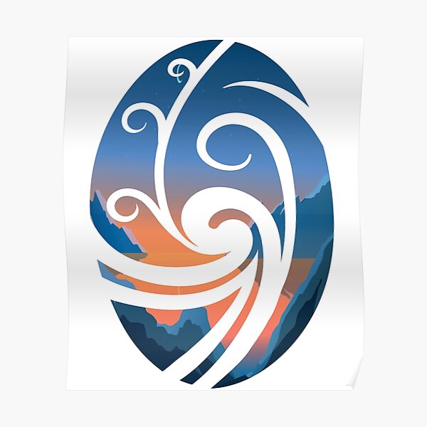 "Setting Sun Reflection Koru Symbol" Poster for Sale by damonasplace ...