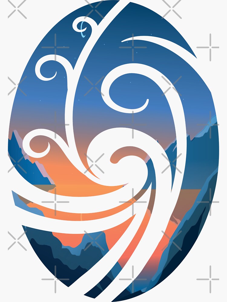 "Setting Sun Reflection Koru Symbol" Sticker for Sale by damonasplace ...