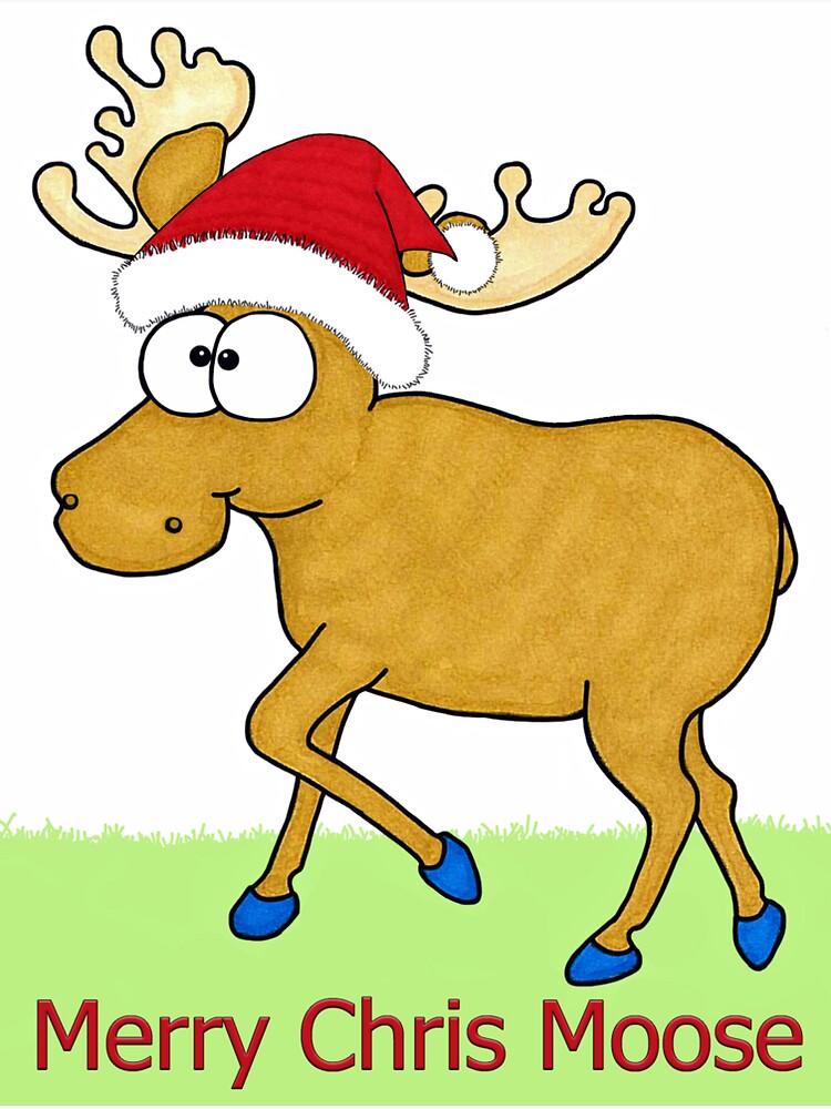 "Merry Chris Moose" Sticker for Sale by Belknap | Redbubble