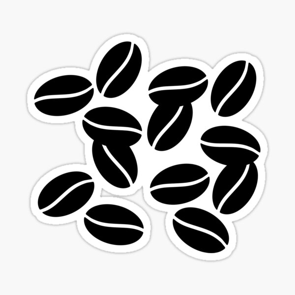 "Black and white roasted beans" Sticker for Sale by LouiseRossArt ...