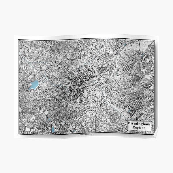 "Birmingham, UK - Urban Sprawl Buildings Satellite Shaded Relief Map ...