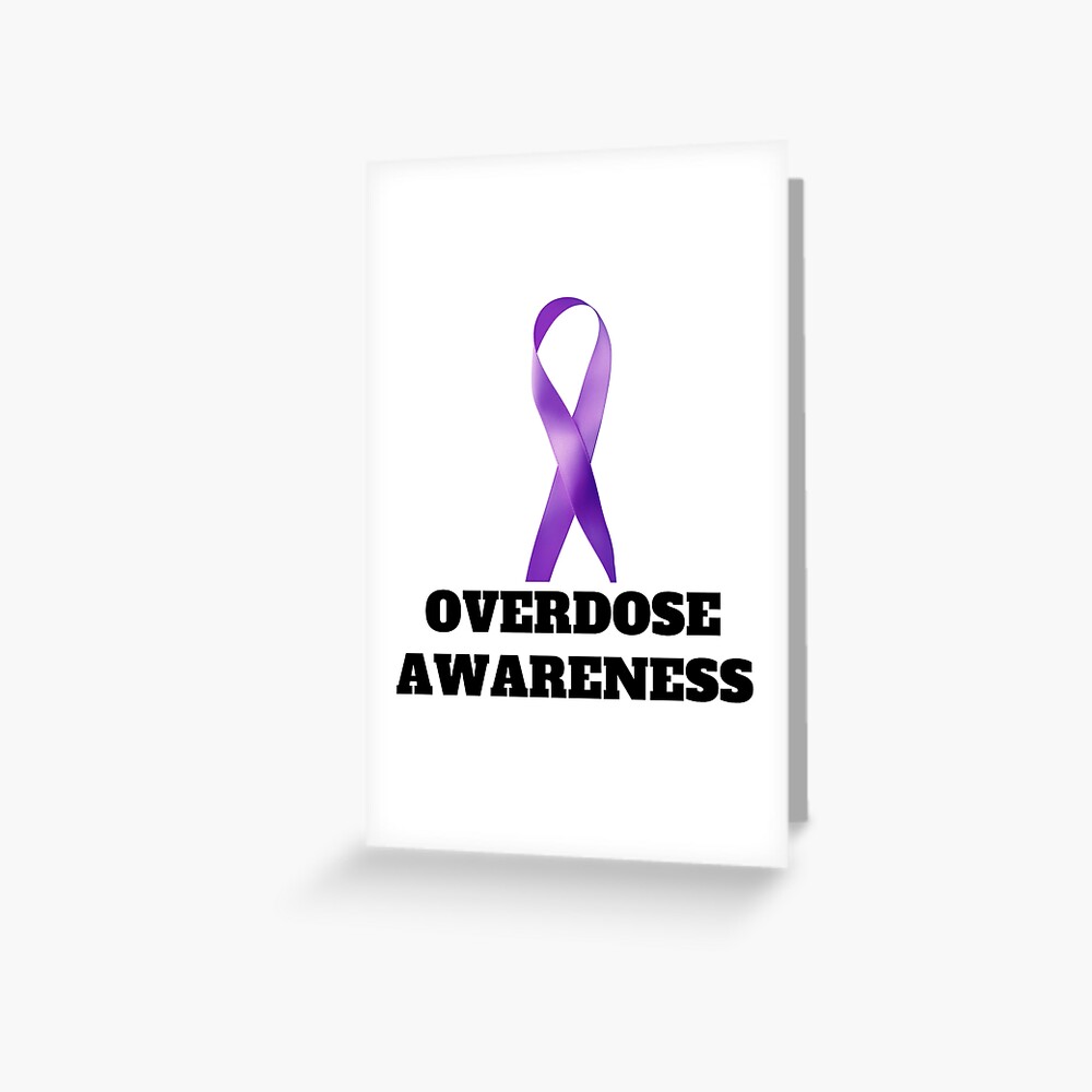 "Drug Overdose Awareness Ribbon" Greeting Card for Sale by madraso ...