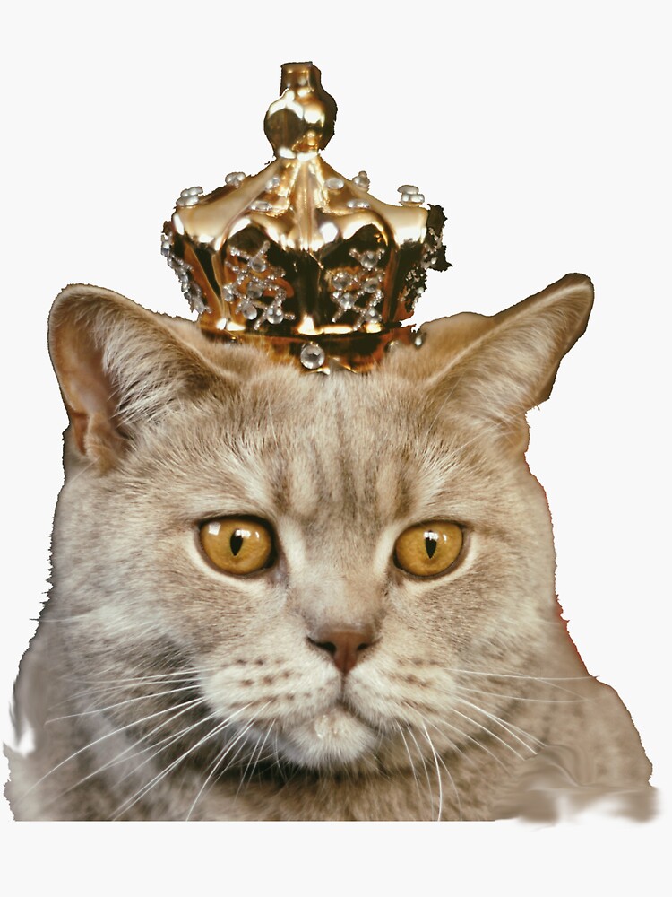 "Cat Queen - Cat wearing Crown" Sticker for Sale by DuaaSiddiqui ...