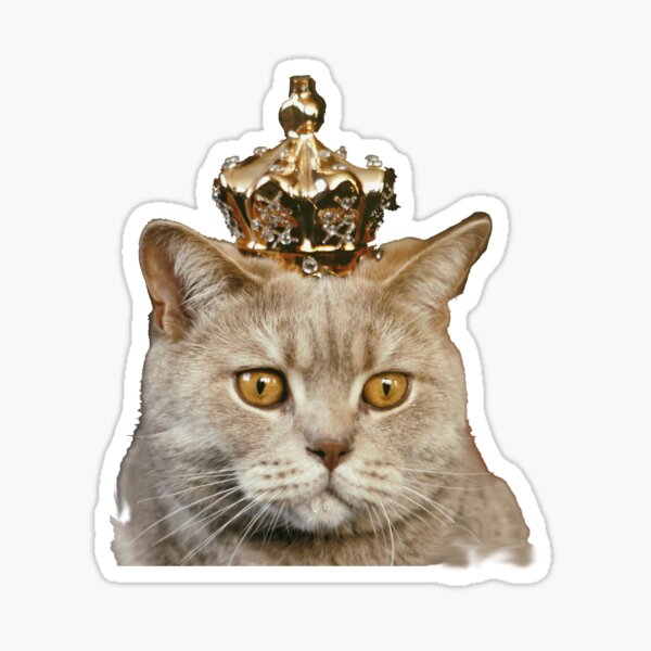 "Cat Queen - Cat wearing Crown" Sticker for Sale by DuaaSiddiqui ...