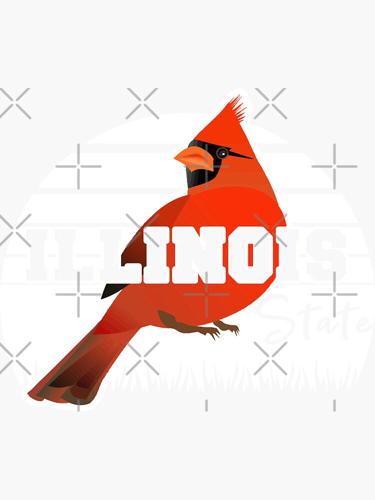 "State Of Illinois IL, for Red Northern Cardinal Bird Lovers" Sticker ...