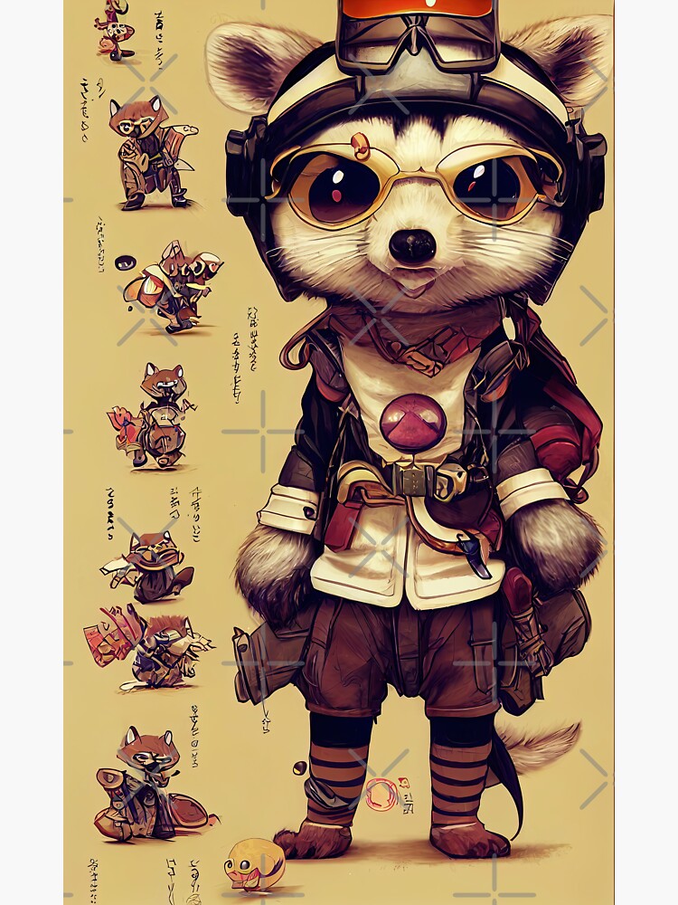 "Captain Harlock as a Raccoon" Sticker for Sale by CannabisAir | Redbubble