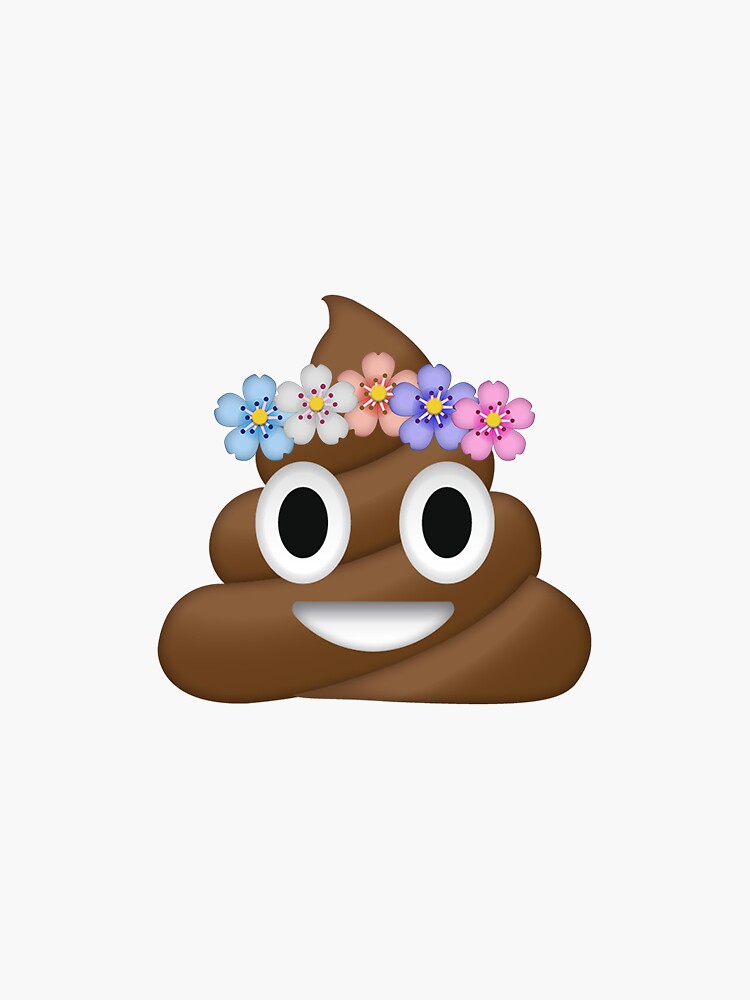 "Poop Flower Crown Secret Emoji | funny internet meme" Sticker for Sale ...
