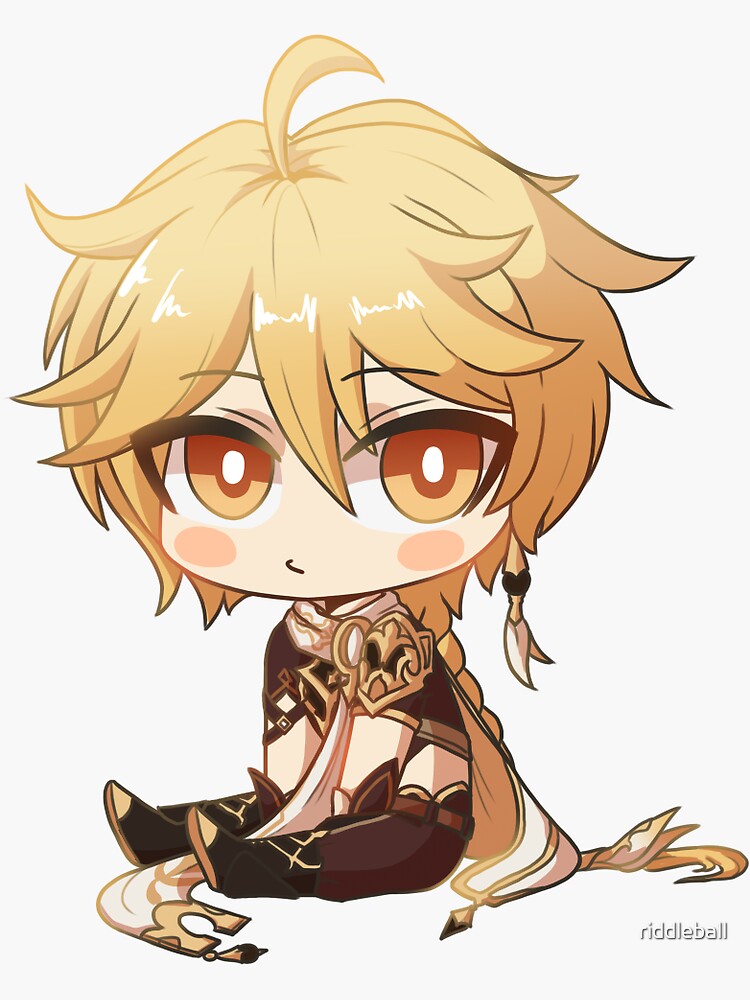 "Aether Genshin Impact chibi design" Sticker for Sale by riddleball ...