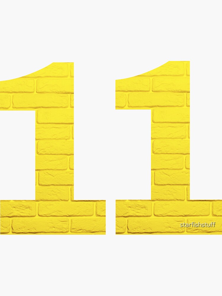 "UNIQUE Number 11 " Sticker for Sale by starfishstuff | Redbubble