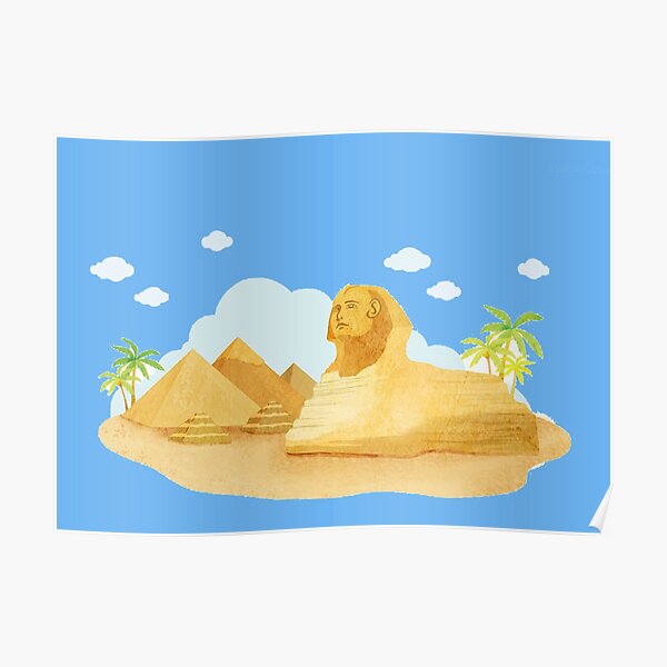 Póster «Grandes Pirámides de Egipto y Esfinge El Cairo Nilo, Historia ...