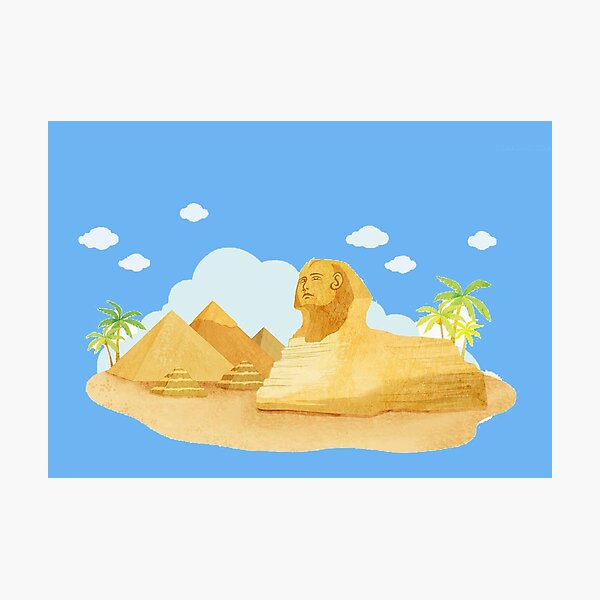 Lámina fotográfica «Grandes Pirámides de Egipto y Esfinge El Cairo Nilo ...