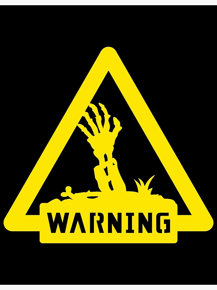 "Warning Zombie Crossing Scary Sign Cartoon Funny Halloween Trick Or ...