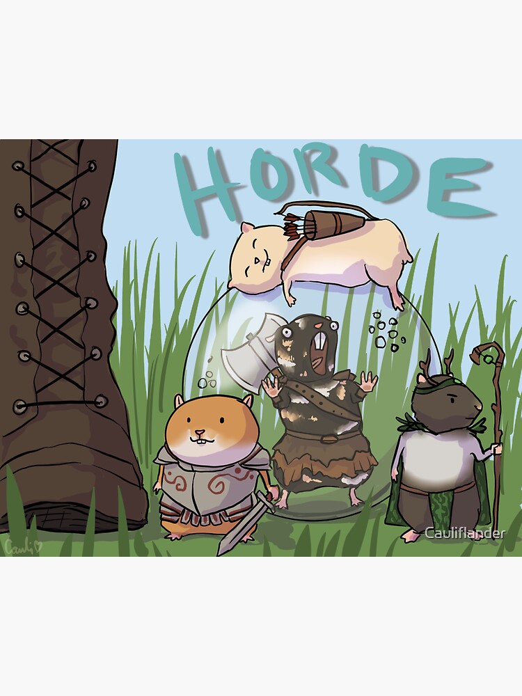 "Hamster Horde Adventurers" Sticker for Sale by Cauliflander | Redbubble